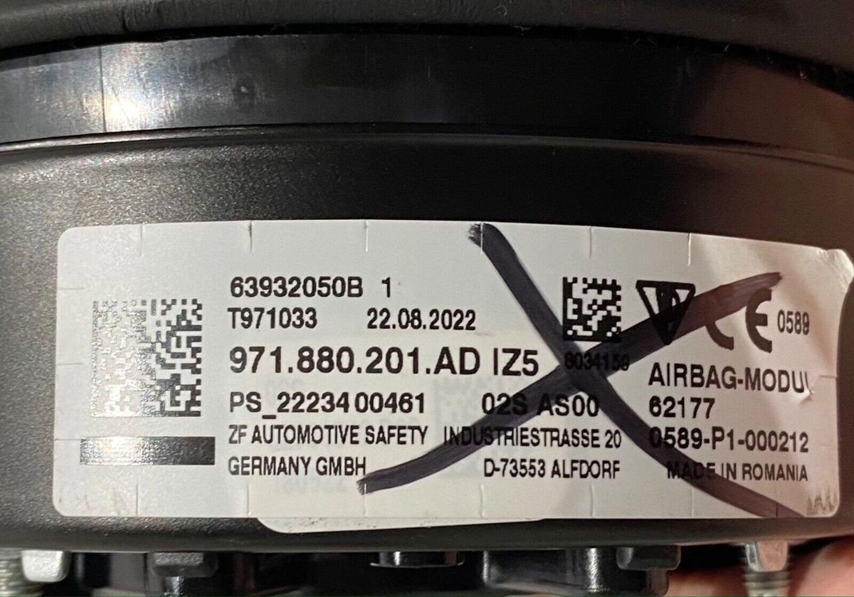 Porsche Steering Wheel Airbag Steering Wheel New Black 971880201 AD - Etsy