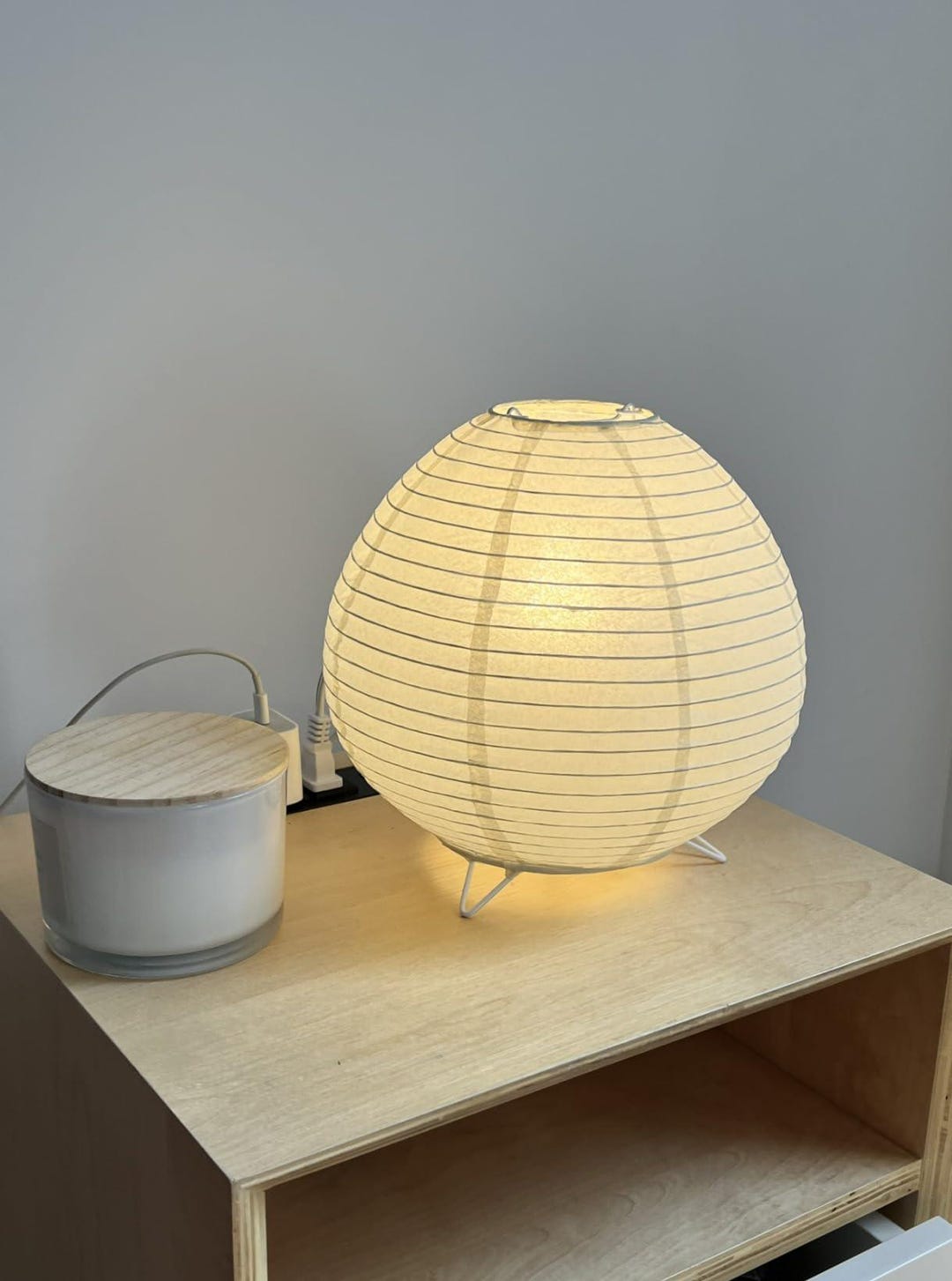 Japanese Rice Paper Lamp - Round Table Lamp - Etsy