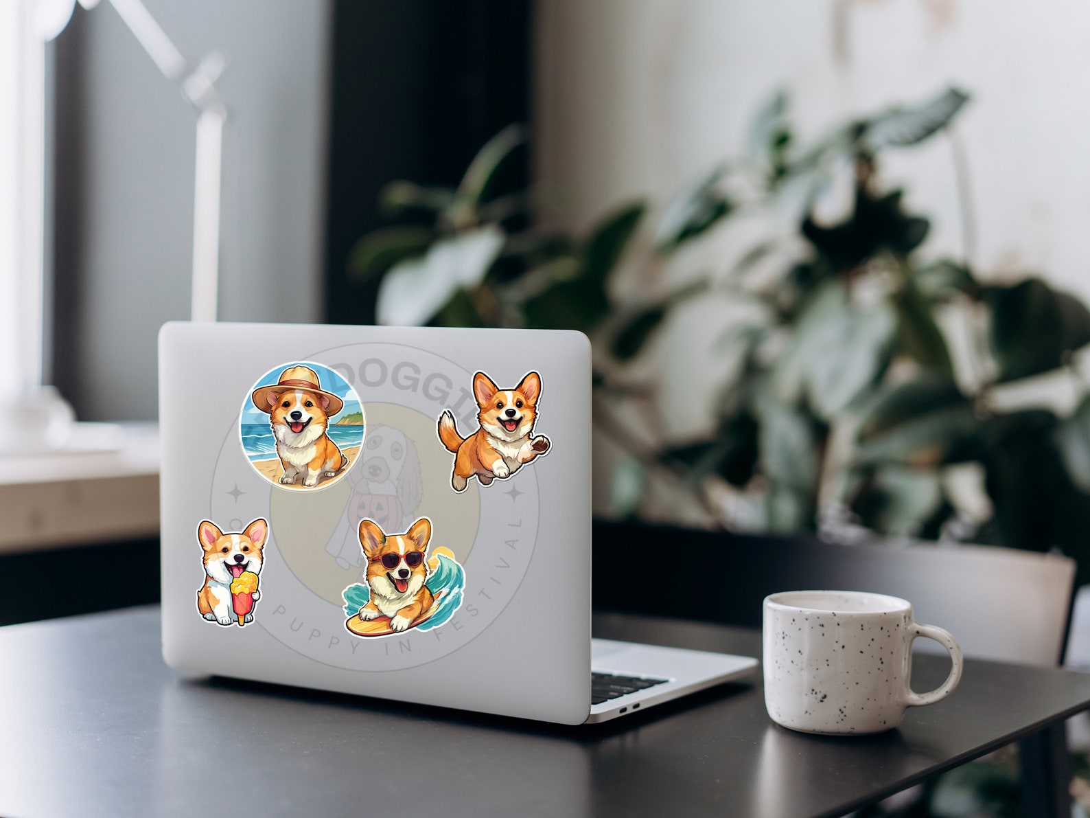 Summer Corgi Print and Cut Digital PNG Sticker Sheets, 10 Different ...