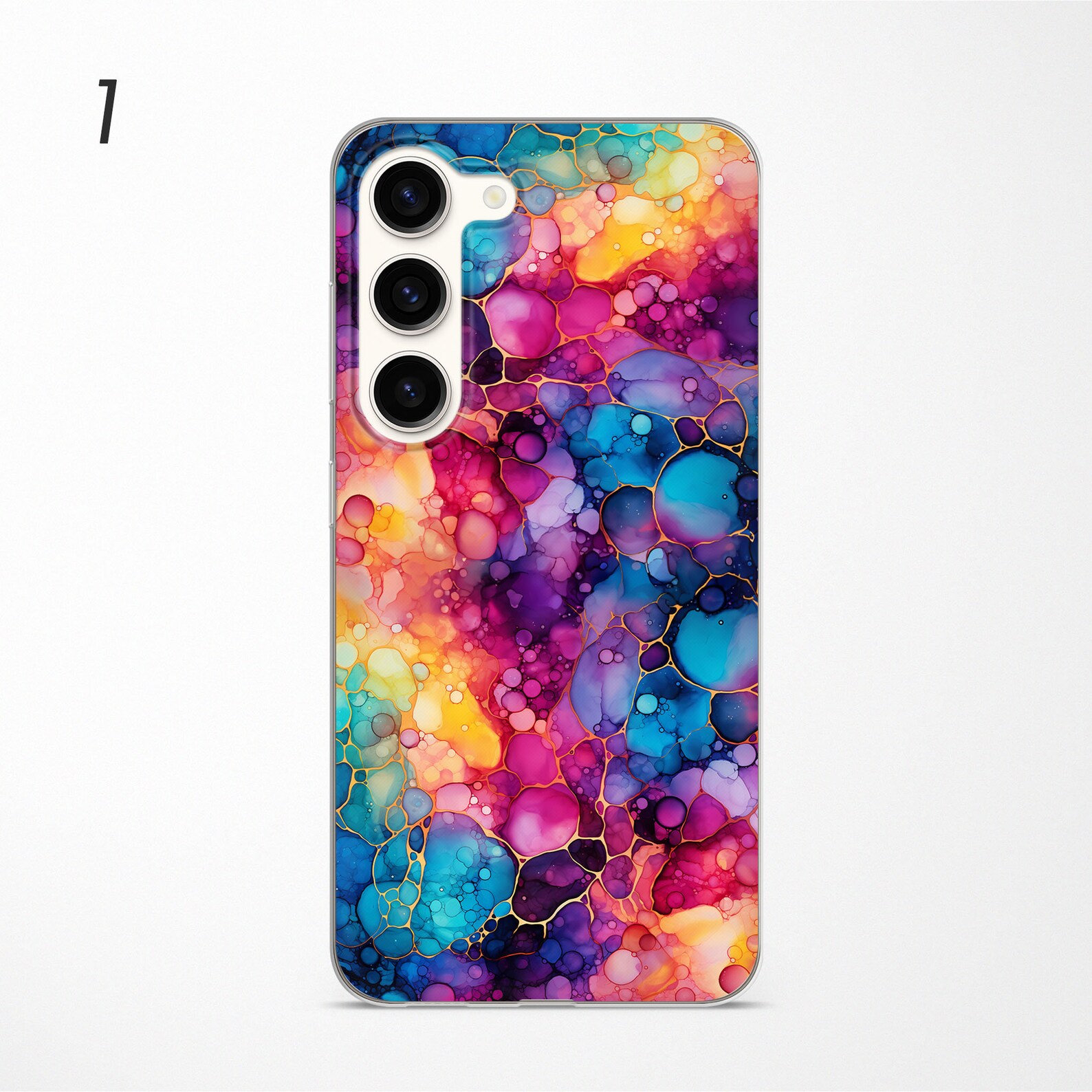 Holographic Its Print Bubble Case Cover Fits Samsung S25 S24 FE S23 ...