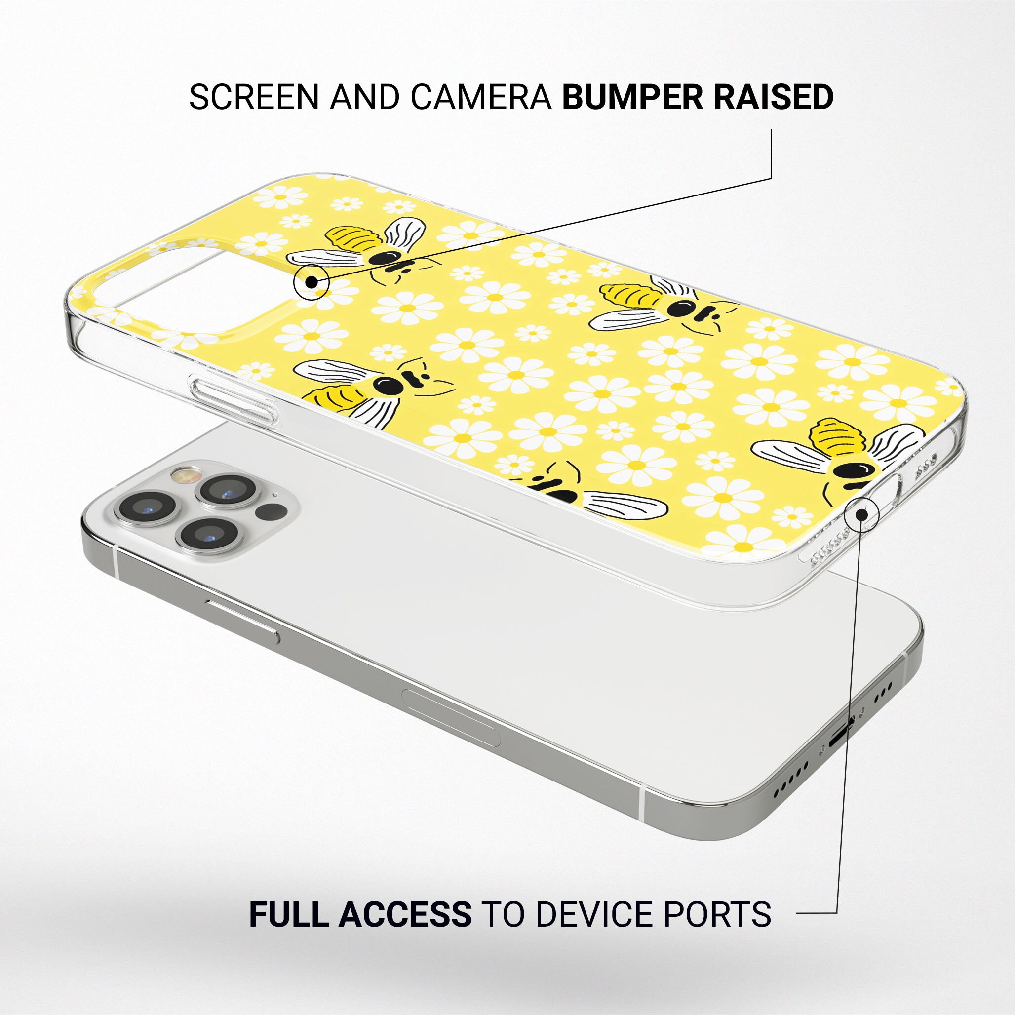 Bee Bumblebee Phone Case Fits Samsung S25 S24 FE S23 Plus S22 S21 S20 ...