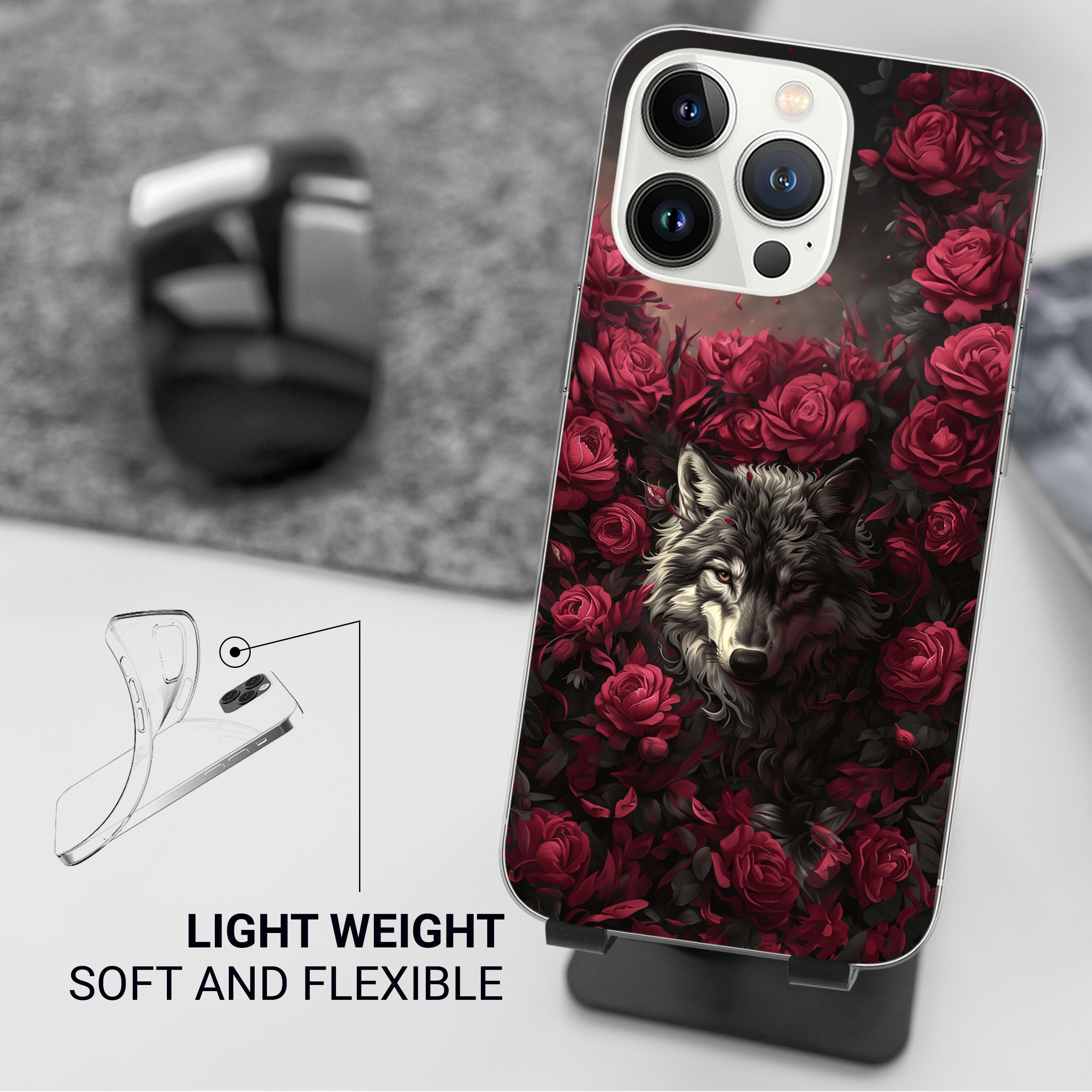 Wolf Picture Phone Case Fits Samsung S25 S24 FE S23 Plus S22 S21 S20 FE ...