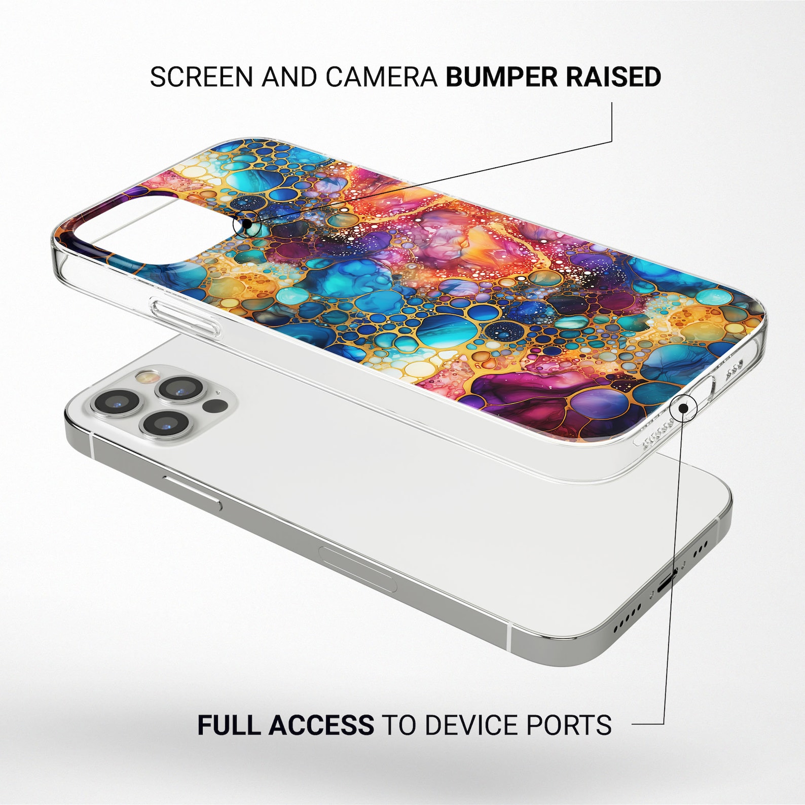 Holographic Its Print Bubble Case Cover Fits Samsung S25 S24 FE S23 ...