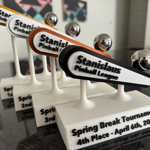 Custom Pinball Trophy – Personalized Pinball Flipper Award for ...