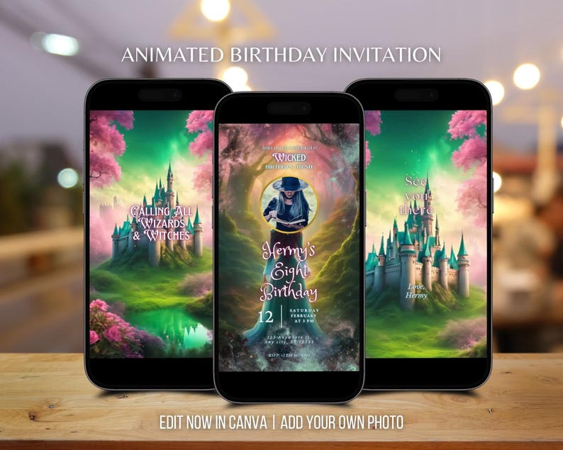 Wicked Birthday Invitation Printable Template Custom Wicked Theme Party ...