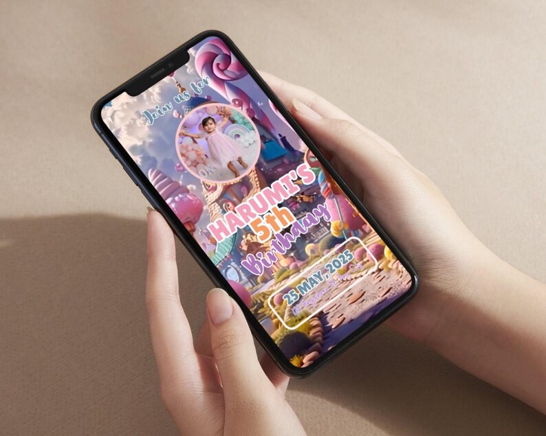 Animated Candyland Birthday Invitation Video, Editable Fantasyland ...