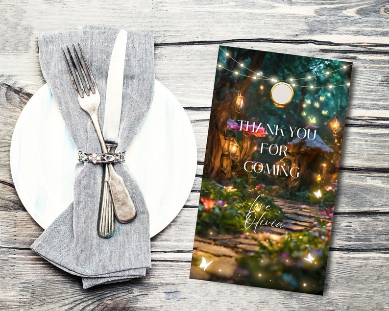 Enchanted Forest House Thank You Tag Template Custom Gift Tag Printable ...