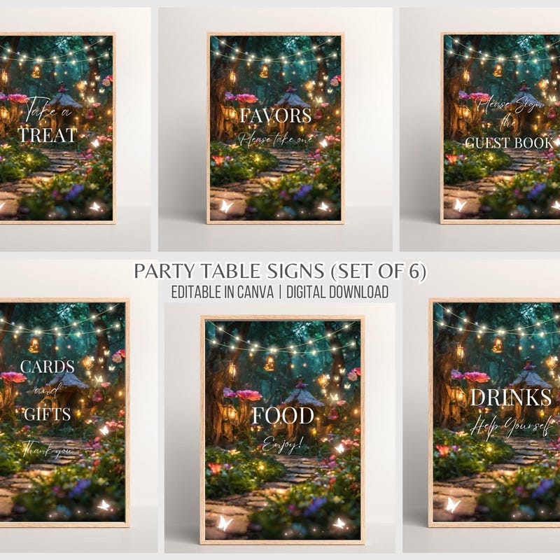 Enchanted Forest Menu Signs - Etsy UK
