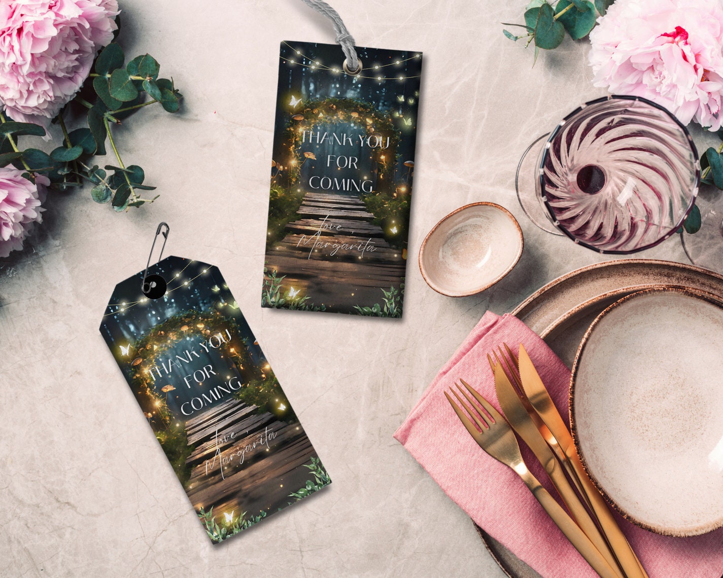 Editable Enchanted Forest Favor Tag Template Custom Gift Tag Instant ...