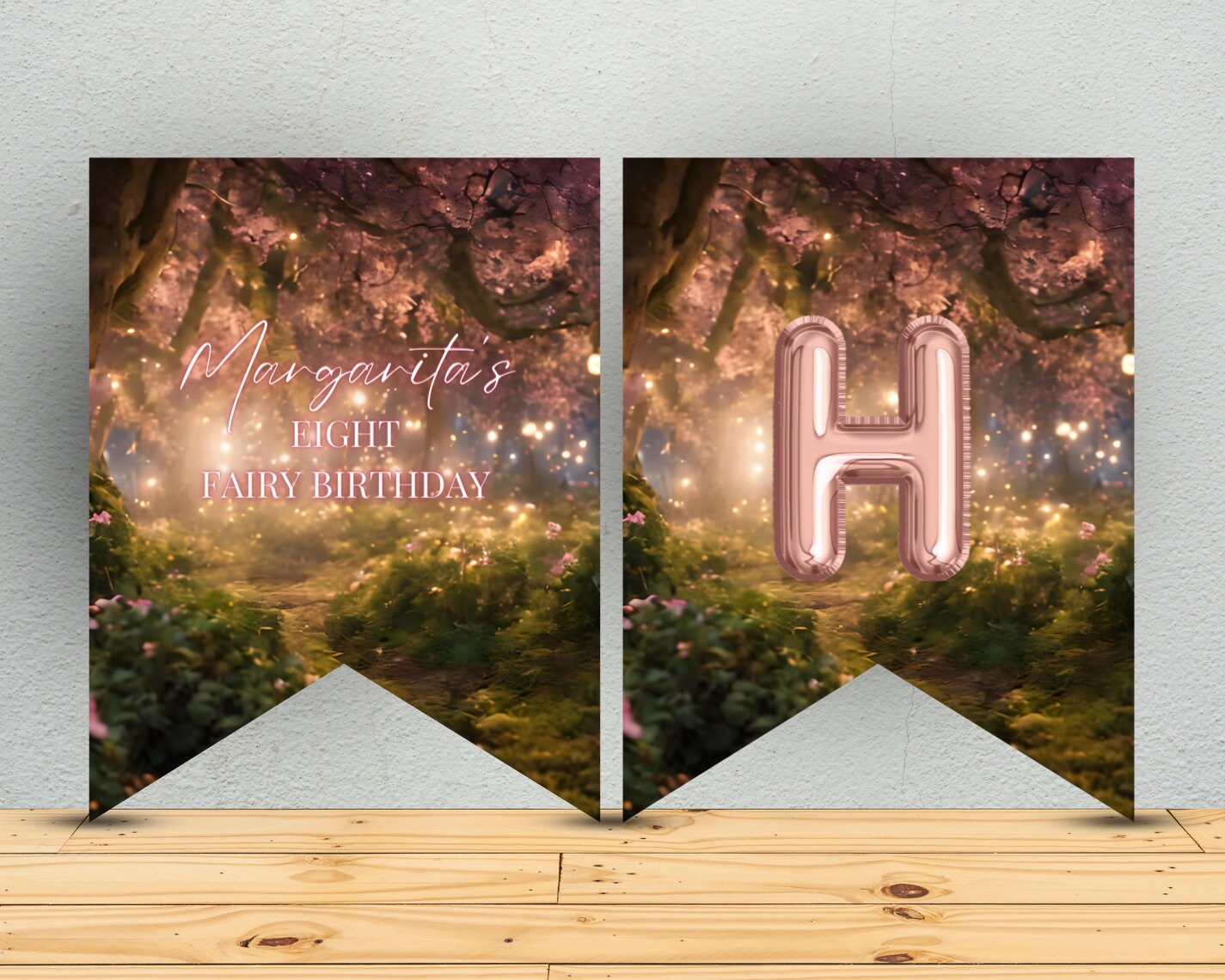 Enchanted Forest Happy Birthday Banner Fairy Party Decor Editable ...