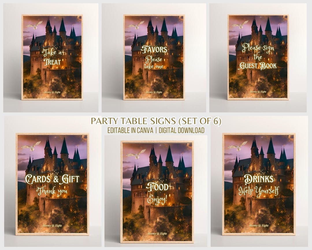 Wizard Party Table Signs: HP Inspired Decor (editable Template) - Etsy