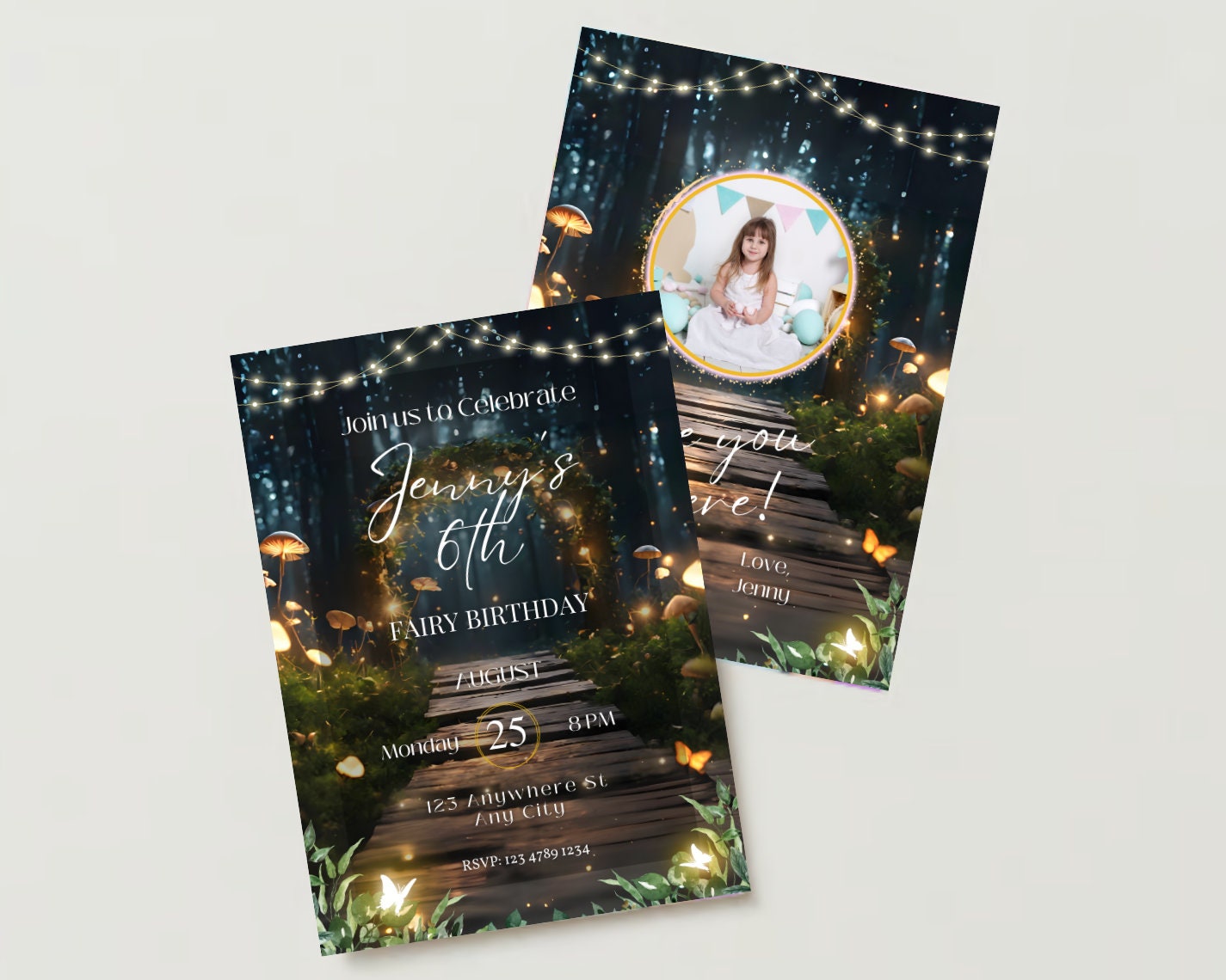 Custom Magical Forest Birthday Invitation Printable Fairy Garden ...