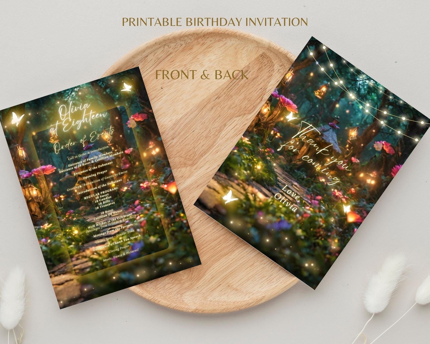 Enchanted Forest Birthday Program: Editable Magical Party Decor ...