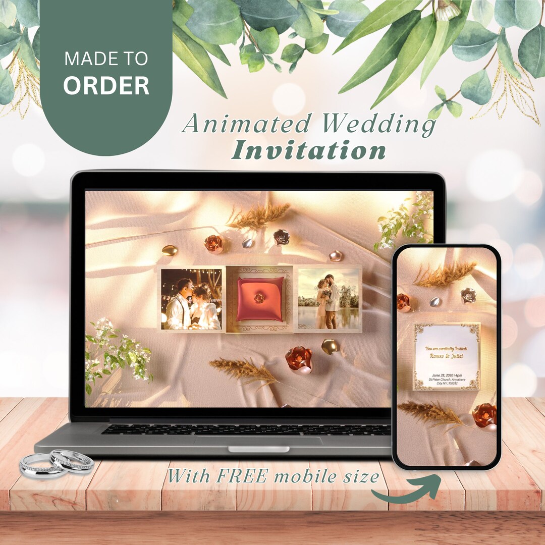 Custom Animated Wedding Invitation Video With Photo Animated Invitation ...