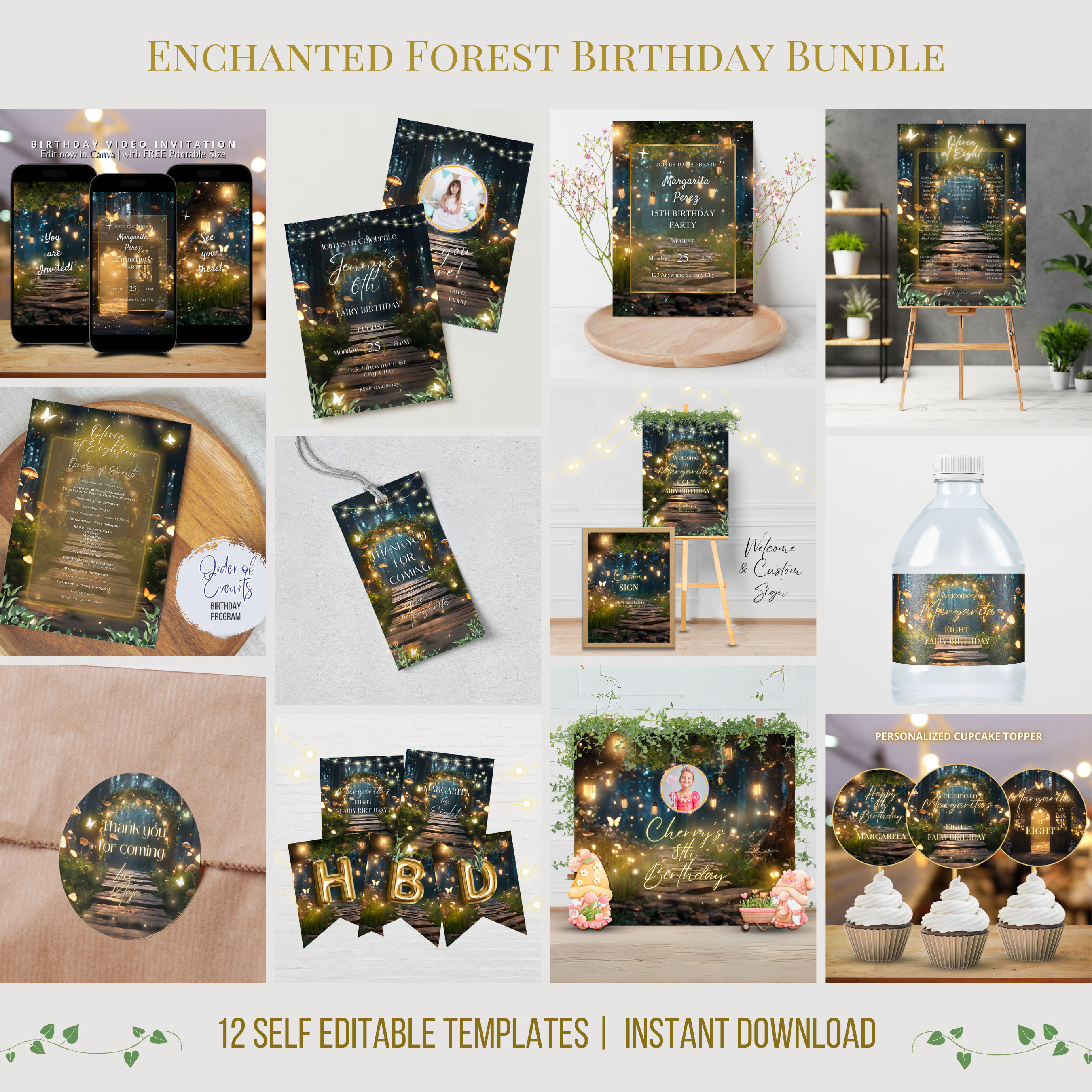 Custom Animated Magical Forest Birthday Invitation Video Fairy Garden ...