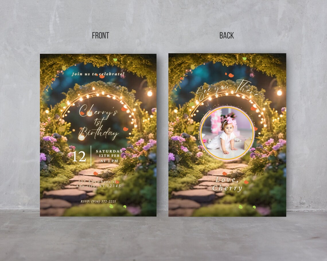 Custom Magical Forest Birthday Printable Invitation Fairy Garden ...