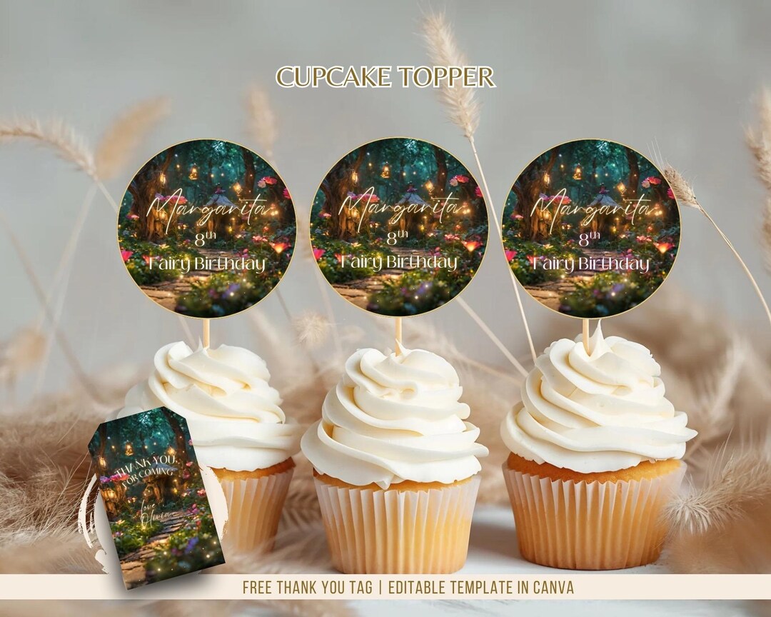Enchanted Forest Cupcake Topper Template Secret Garden Printable ...