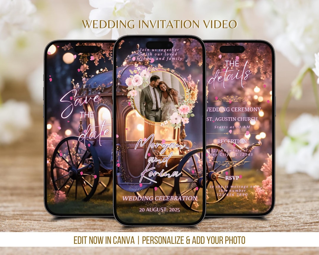 Animated Wedding Invitation Video Magical Fairytale Wedding Digital ...
