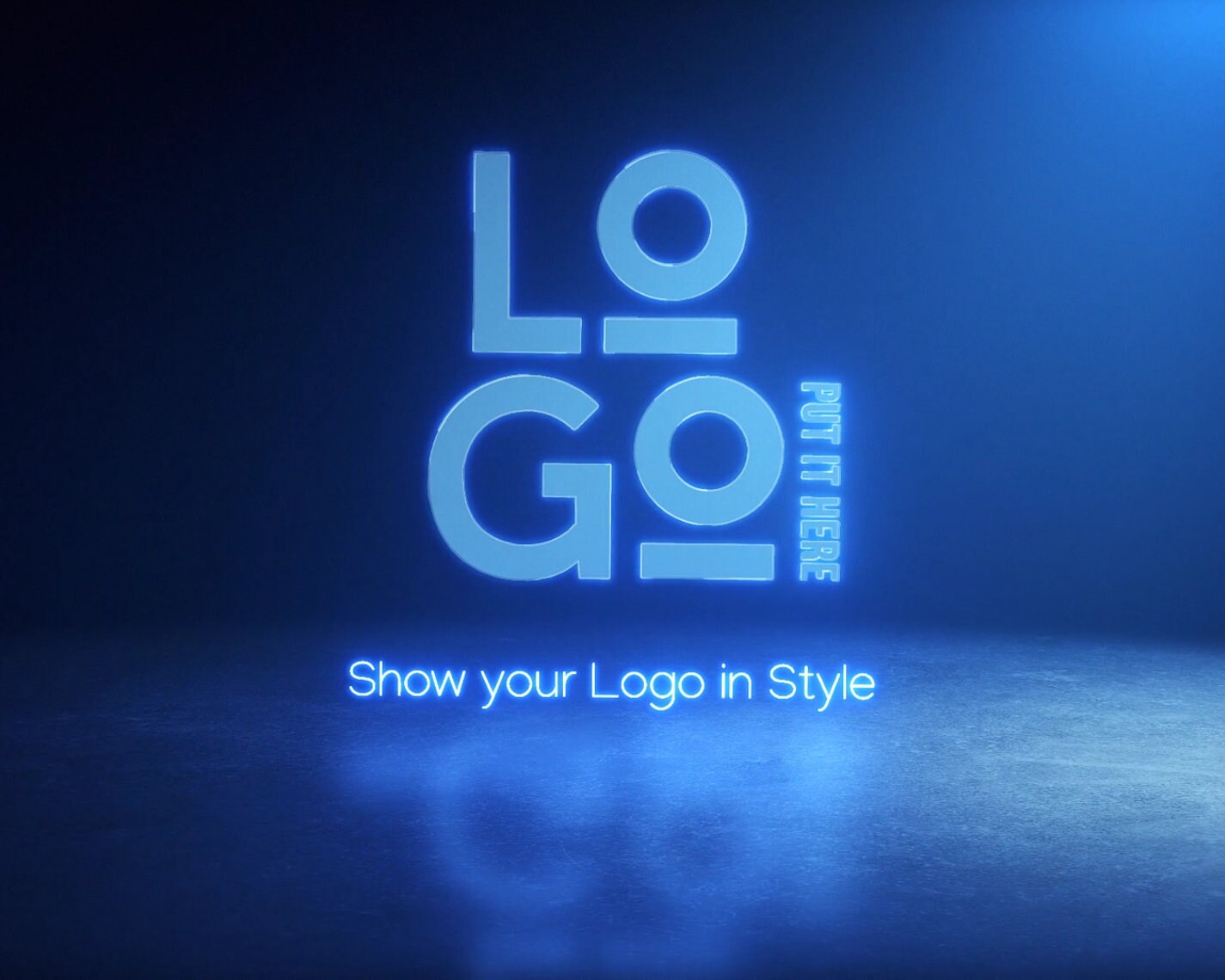 Neon Blue Logo Reveal Animated Logo Intro Fluorescent Logo Intro ...