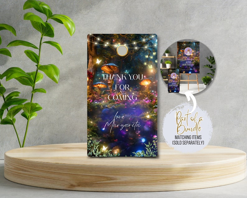 Editable Enchanted Forest Thank You Tag Template Custom Gift Tag ...