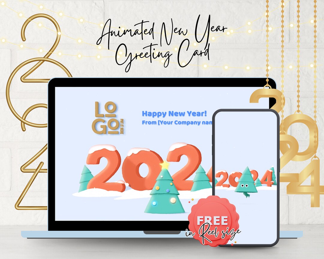 Animated Funny New Year Countdown 2024 Greetings Video Holiday Wishes ...