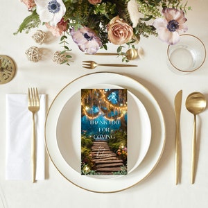 Blue Editable Enchanted Forest Thank You Tag Template Custom Gift Tag ...