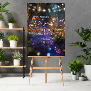 Enchanted Forest Welcome Sign Fairy Garden Easel Board Editable ...