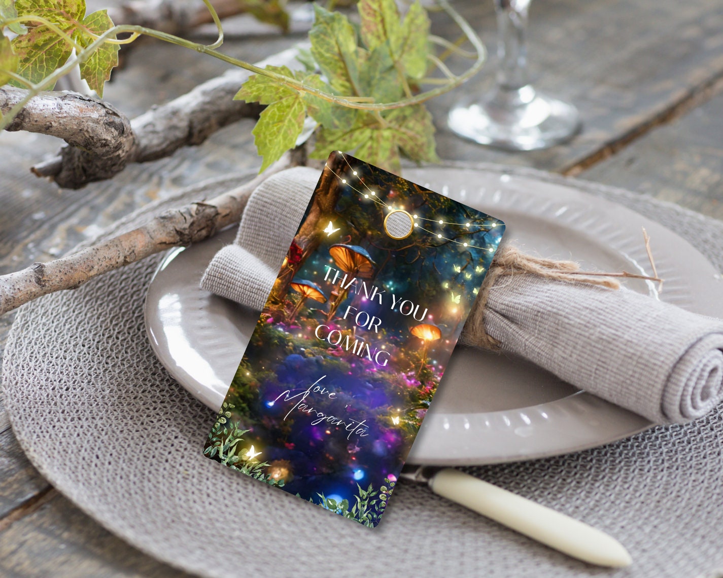 Editable Enchanted Forest Thank You Tag Template Custom Gift Tag ...