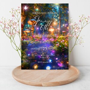 Custom Magical Forest Birthday Printable Invitation Enchanted Forest ...