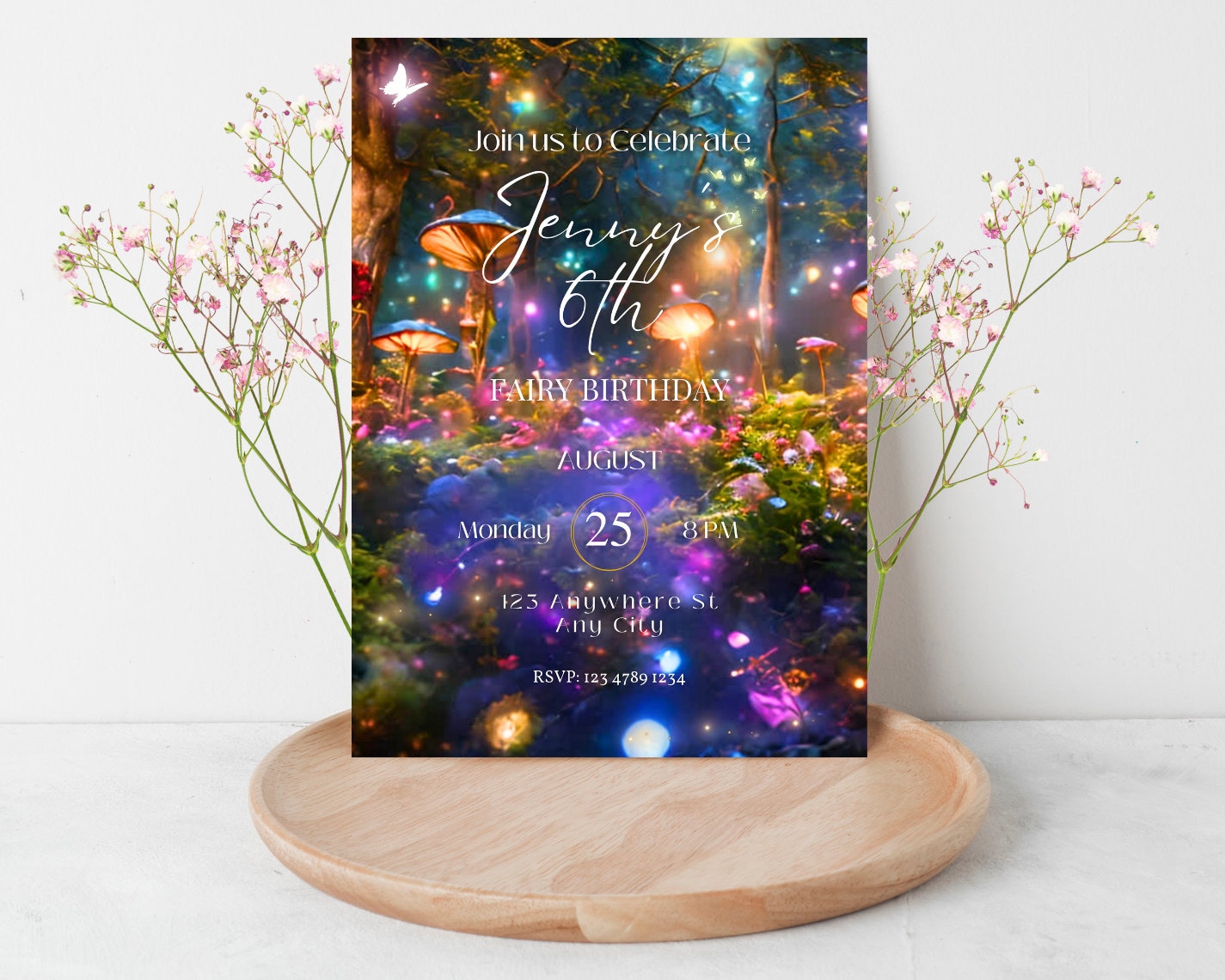 Custom Magical Forest Birthday Printable Invitation Enchanted Forest ...