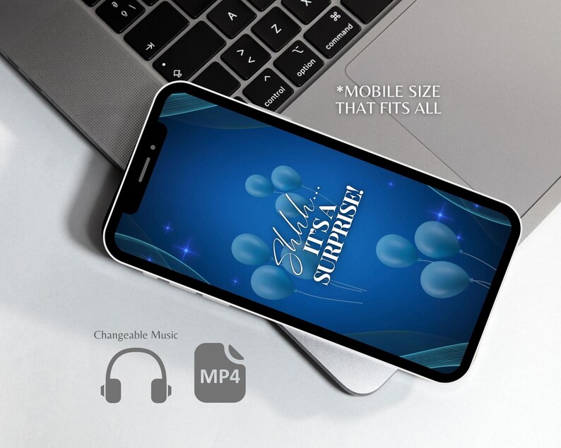 Blue Men's Birthday Party Invitation Video: Animated Digital Invite - Etsy