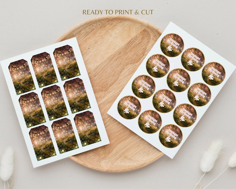 Enchanted Forest Thank You Tag Template Pink Fantasyland Custom Gift ...