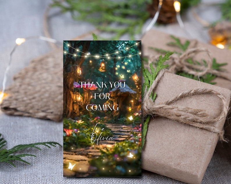 Enchanted Forest House Thank You Tag Template Custom Gift Tag Printable ...