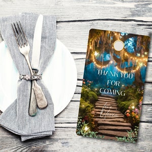 Blue Editable Enchanted Forest Thank You Tag Template Custom Gift Tag ...