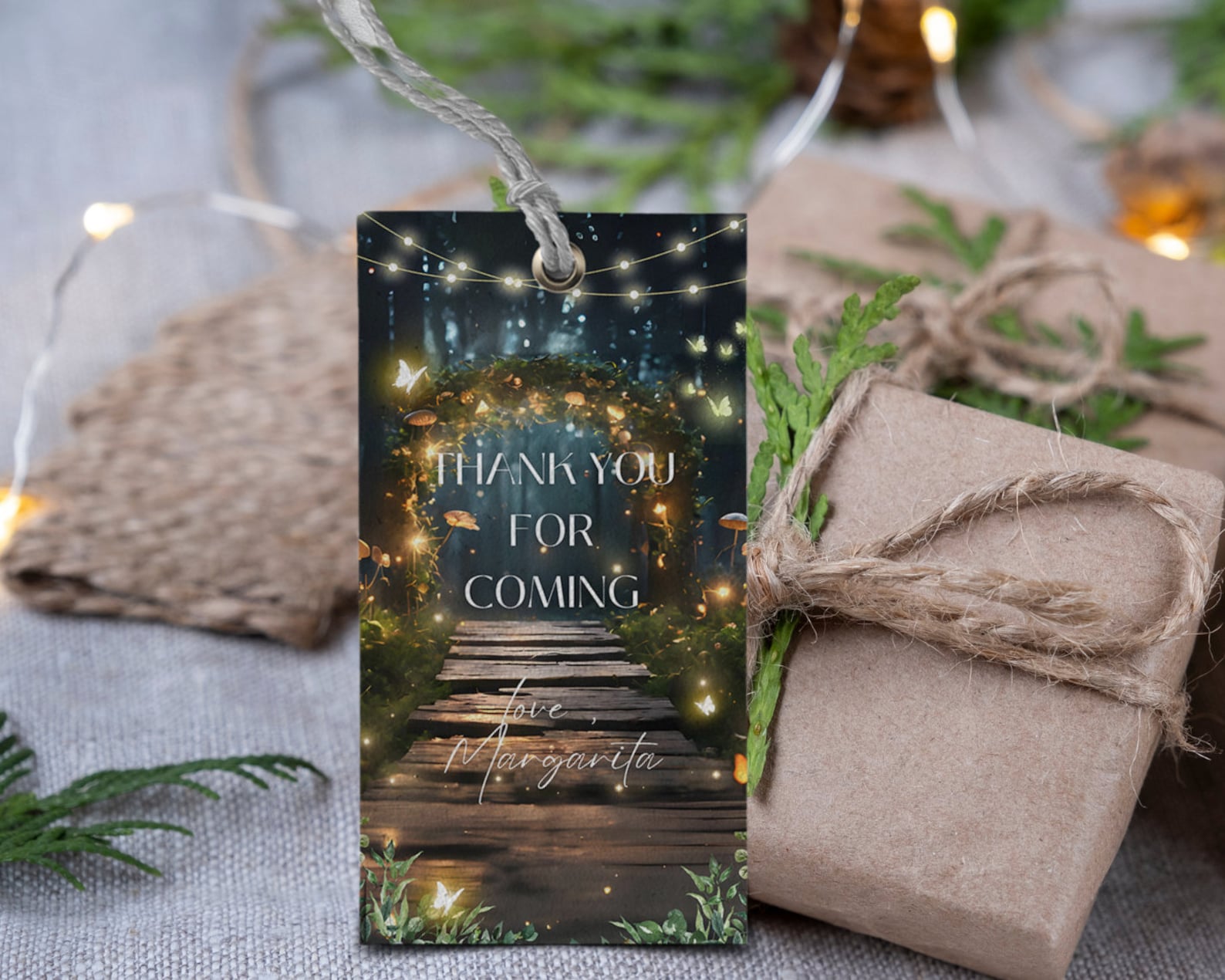 Editable Enchanted Forest Favor Tag Template Custom Gift Tag Instant ...