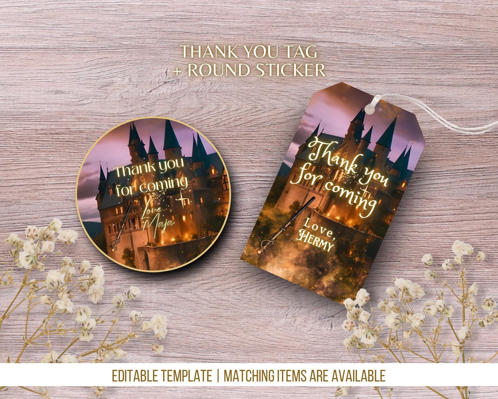 Wizard Thank You Tag Template Custom Gift Tag Printable HP Inspired ...