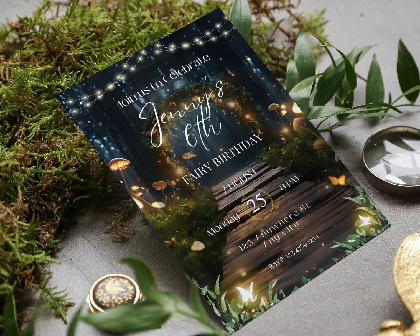 Custom Magical Forest Birthday Invitation Printable Fairy Garden ...