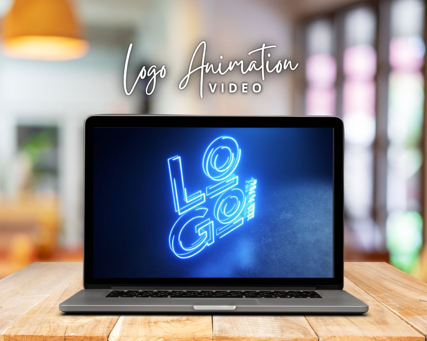 Neon Blue Logo Reveal Animated Logo Intro Fluorescent Logo Intro ...