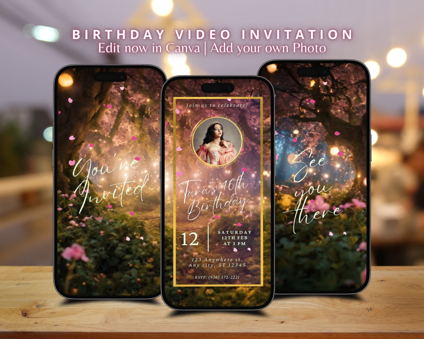 Custom Animated Magical Forest Birthday Invitation Video Fairy Garden ...