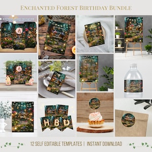 Custom Animated Magical Forest Birthday Bundle Fairy Party Decor ...
