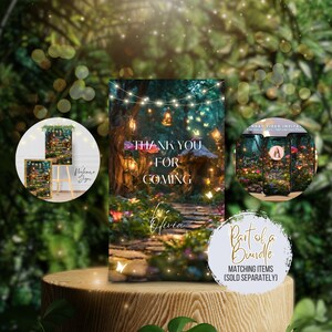 Enchanted Forest Thank You Tag Template Custom Gift Tag Printable Fairy ...