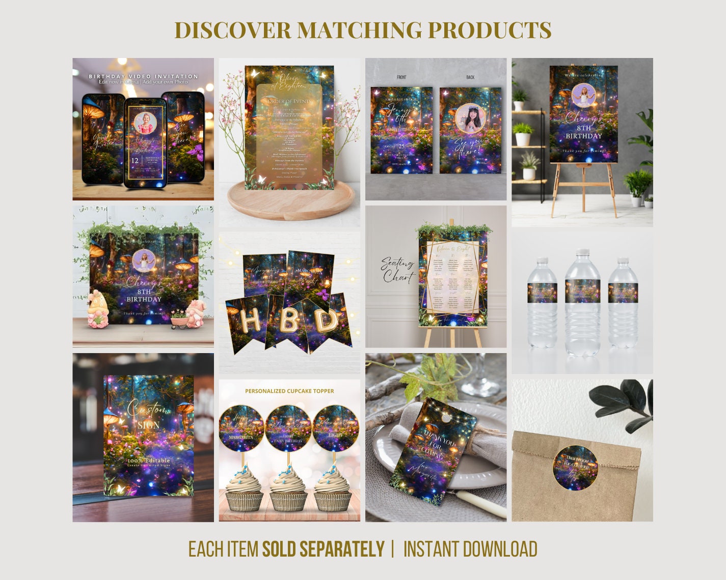 Enchanted Forest Welcome Sign Fairy Garden Easel Board Editable ...