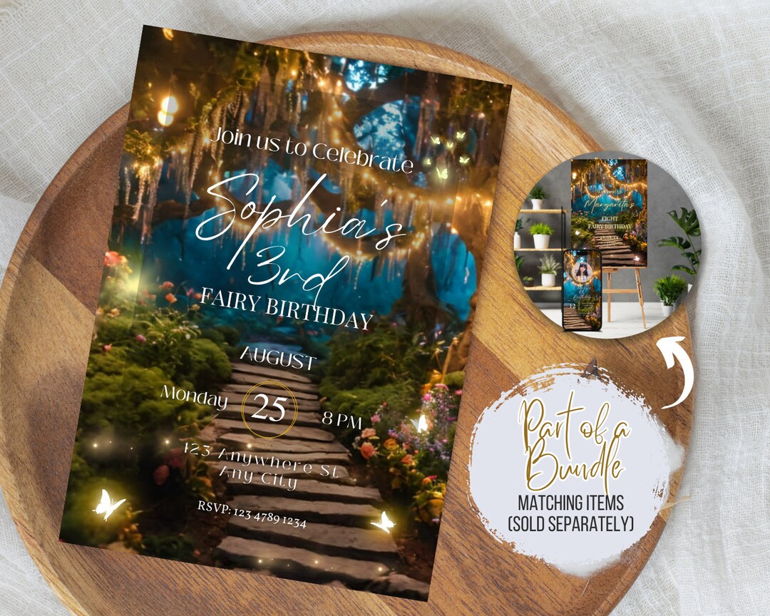 Custom Magical Forest Birthday Printable Invitation Fairy Land ...