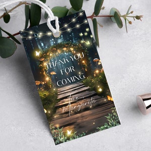 Editable Enchanted Forest Favor Tag Template Custom Gift Tag Instant ...