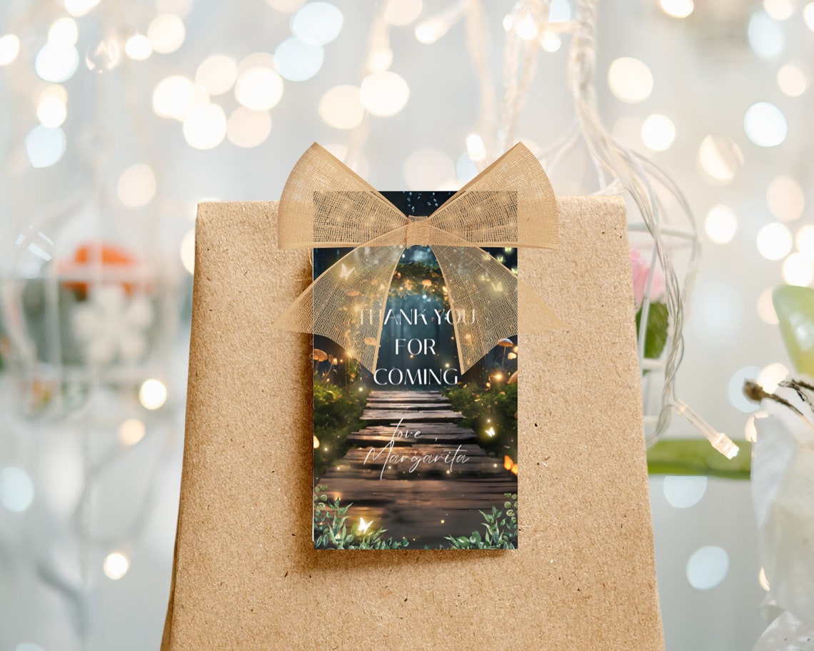 Editable Enchanted Forest Favor Tag Template Custom Gift Tag Instant ...