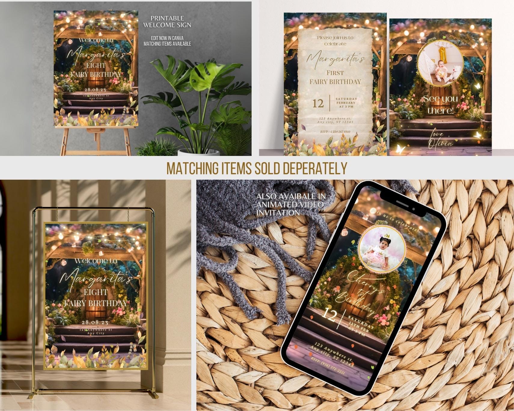 Enchanted Forest Party Table Signs: Secret Garden Decor (editable ...