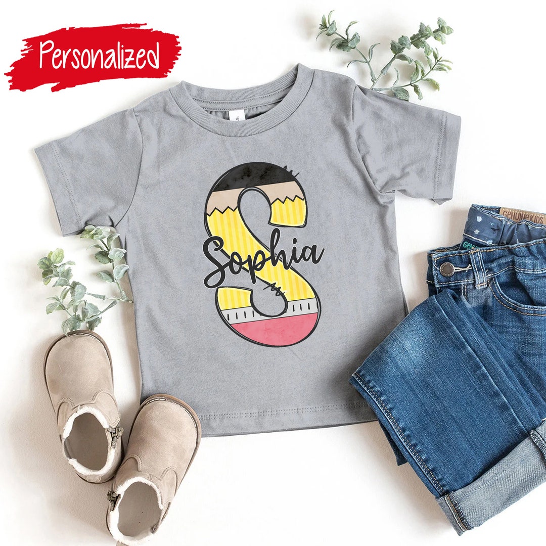 Pencil Doodle Letters Alphabet Custom Shirt, Pencil Shirt, Pencil ...