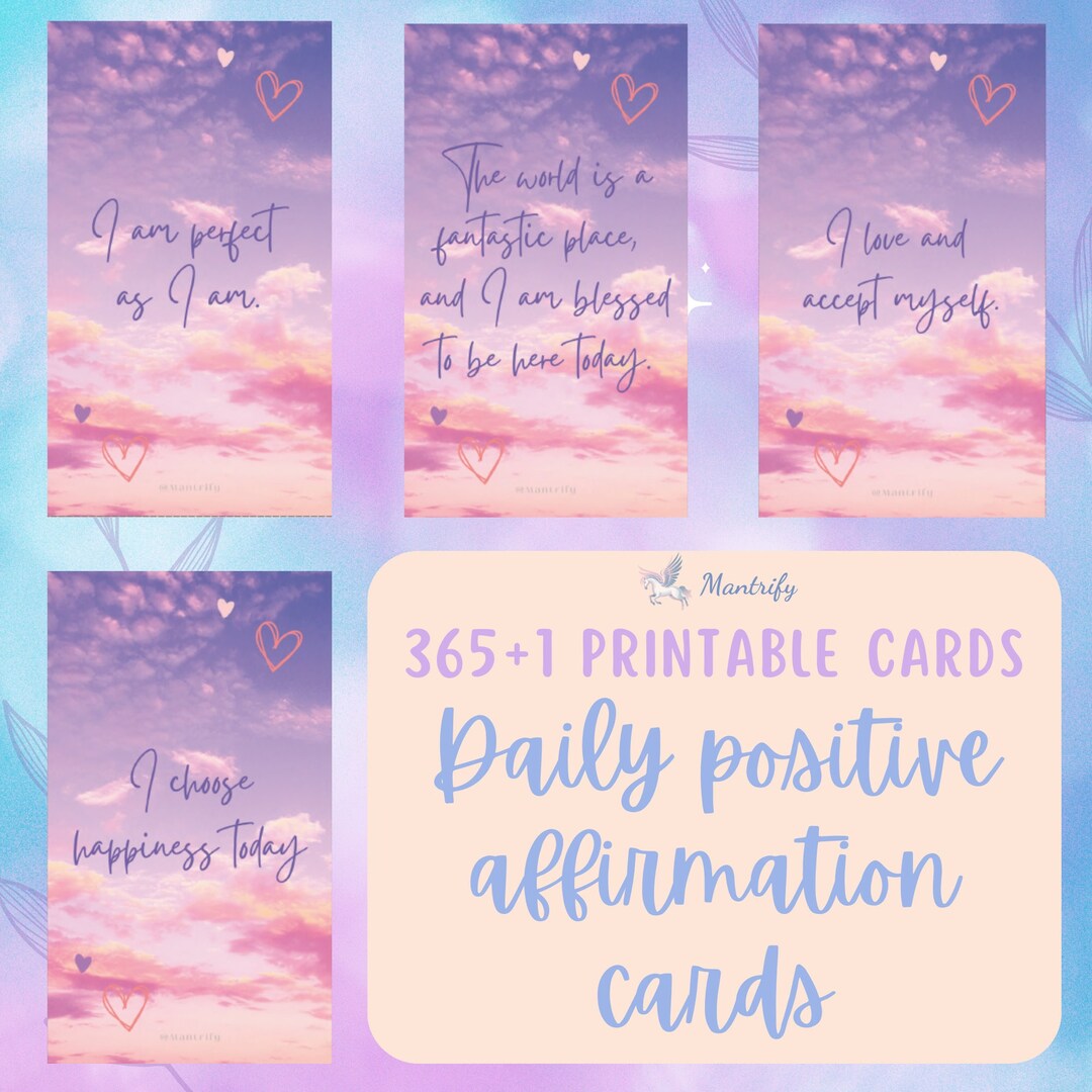 365 Daily Affirmation Cards, Printable Affirmation Cards, Digital ...