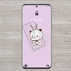 Animated Panda Kawaii Lockscreen Wallpaper Digital Download - 1440 X ...