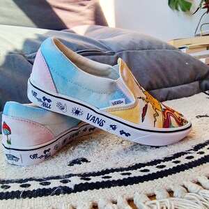 Vans Sun & Moon, Customised Slip On, EU Size 38.5 - Etsy